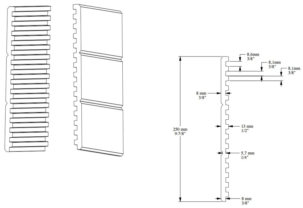 ORAC Decor ORAC oboustranný dekorační prvek WX205 - 3D panel 260x25x1,3 cm