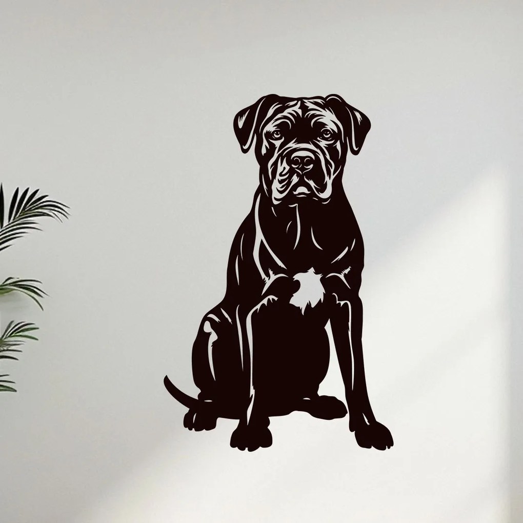 dřevo života Dřevěný obraz Cane Corso Zvolte rozměr (cm): 26x40, Zvolte barvu dekoru: Černá