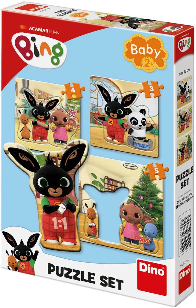 DINO Baby puzzle 12 dílků Bing a kamarádi 18x18cm skládačka 3v1 velké dílky dn325142