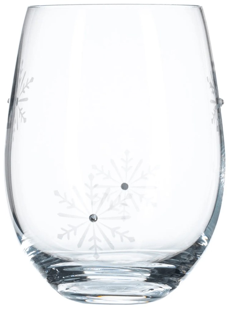 TEMPO-KONDELA SNOWFLAKE STRIK, sklenice, set 4 ks, s krystaly, 530 ml