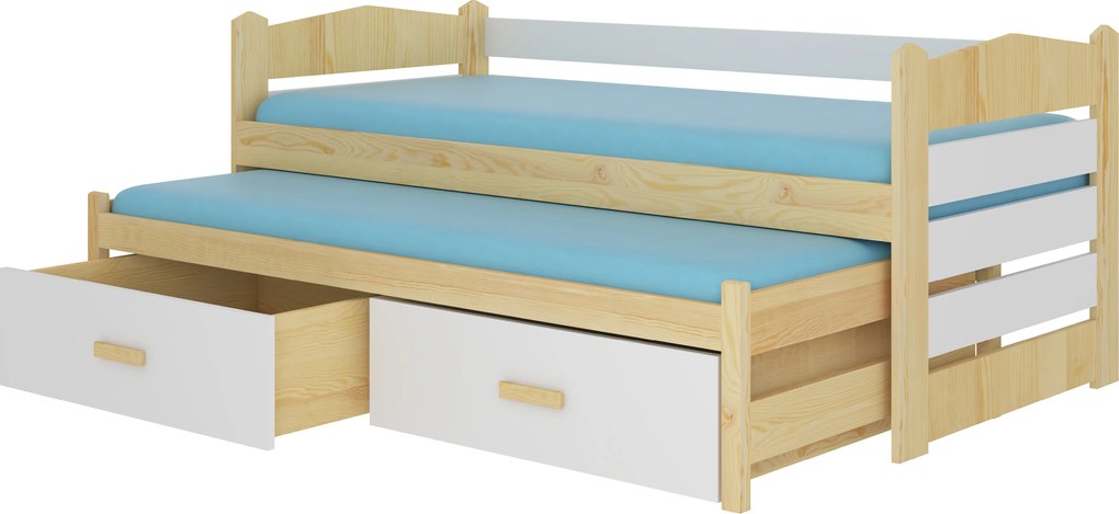 ADRK Furniture Postel dvojitá s matracemi TIARRO 180x80 CH-Tia-PINEN+W-186+M-E373