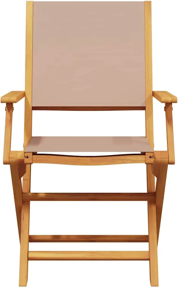 3dílný bistro set taupe textil a masivní dřevo 3281798