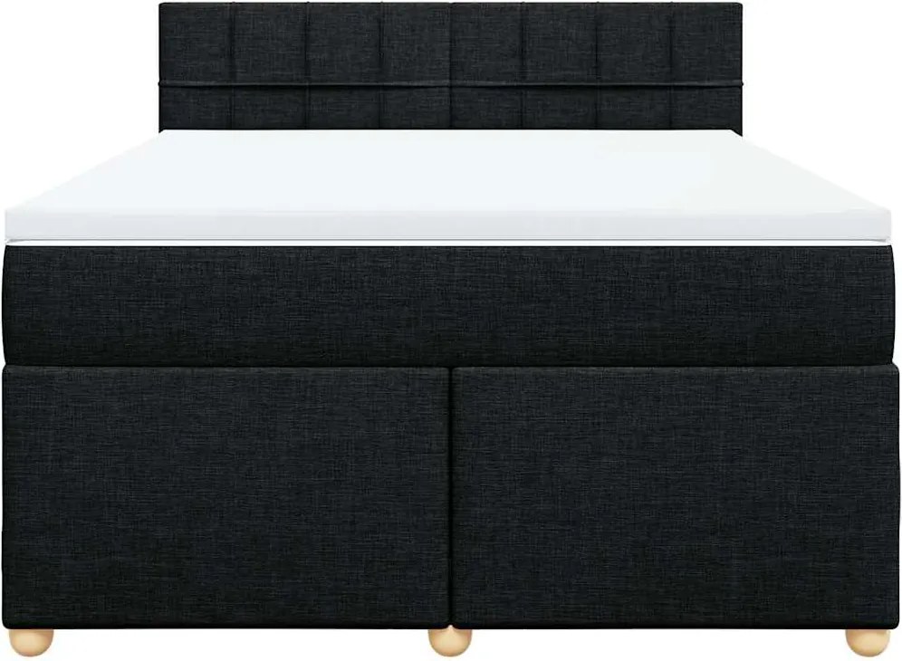 Box spring postel s matrací černá 140 x 190 cm textil 3286677