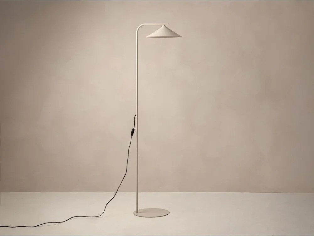 Krémová kovová stojací lampa (výška 160 cm) Nocte – Micadoni