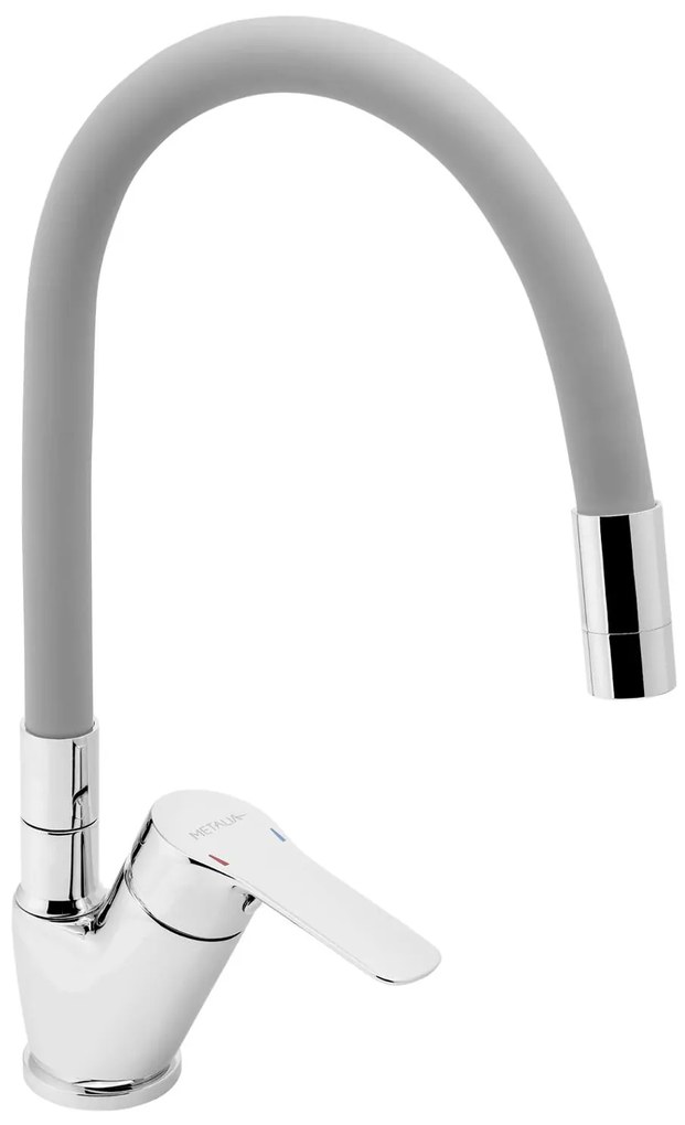 Novaservis Metalia 54 - Dřezová baterie s flexibilním ramenem, šedá/chrom 54014F,0S
