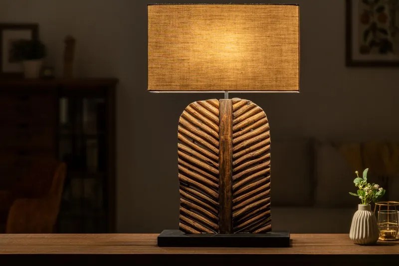Designová stolní lampa Lance 63 cm hnědá - longan