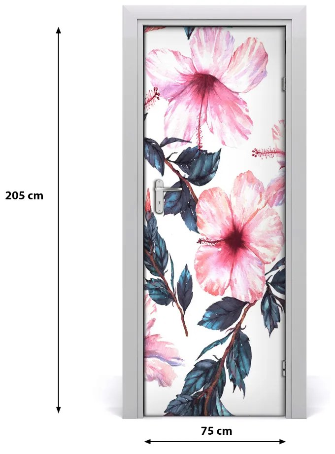 Samolepící fototapeta na dveře Hibiskus 75x205 cm