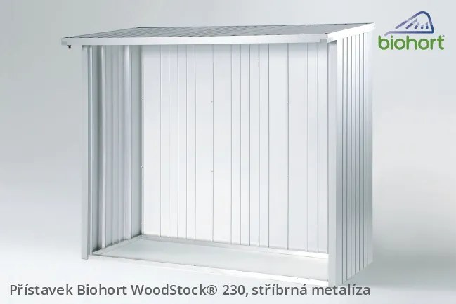 Biohort Zadní stěna WoodStock® 230 Barva: stříbrná metalíza