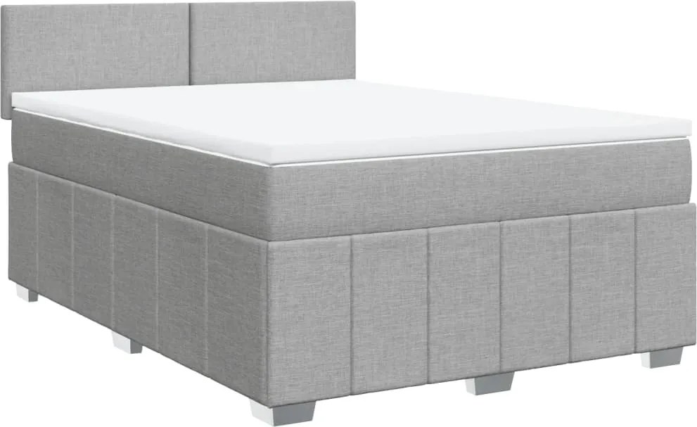 Box spring postel s matrací světle šedá 140 x 200 cm textil 3287084