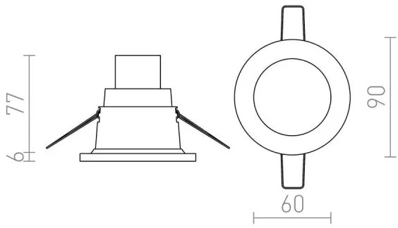 RED - R12659 - Koupelnové podhledové svítidlo LEROY 1xGU5,3/35W/12V IP44