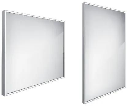 Nimco Zrcadla - Zrcadlo s LED osvětlením, 800x700 mm, hranaté, aluminium ZP 13003