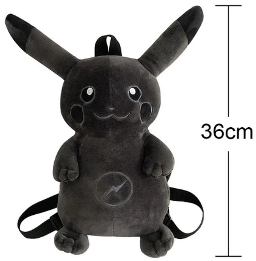Roztomilý plyšový batůžek s motivem Pokémonů Varianta: Pikachu Black 36 cm