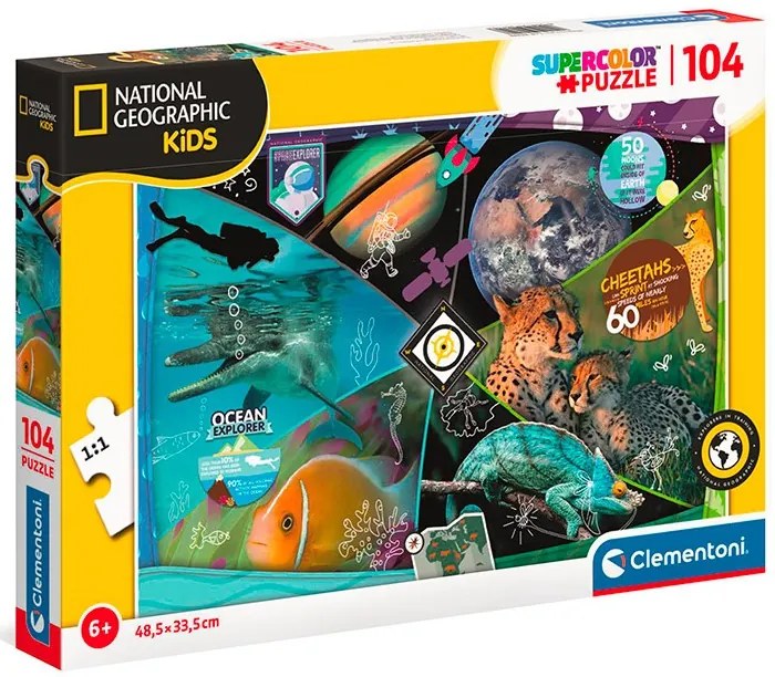 Clementoni - Puzzle NATIONAL GEOGRAPHIC 104 Kids