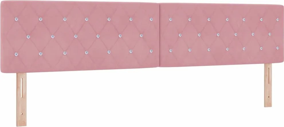Postel s boxspringem s matrací s čelo Růžová 200 x 200 cm samet 3339133