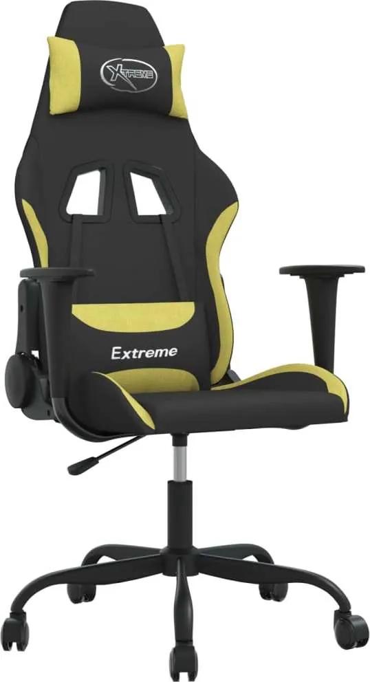 vidaXL Herní židle textil [3143717] Barva: Černá a světle zelená