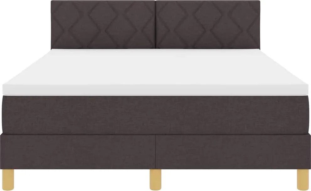 Postel s boxspringem s čelo Tmavě hnědá 160 x 200 cm textil 3339010