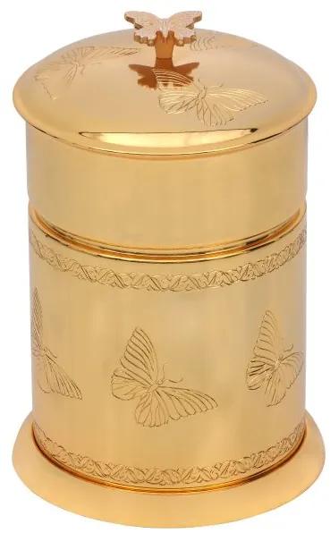 Koupelnový odpadkový koš Butterfly s potahem 24k zlata