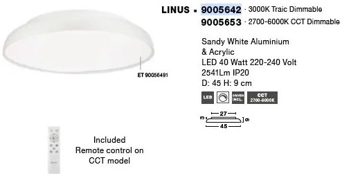 Nova Luce stropní LED svítidlo Linus Varianta: zlatá, Ø 450 mm, 40 W LED, 2541 lm, 2700 - 4000 K, CCT