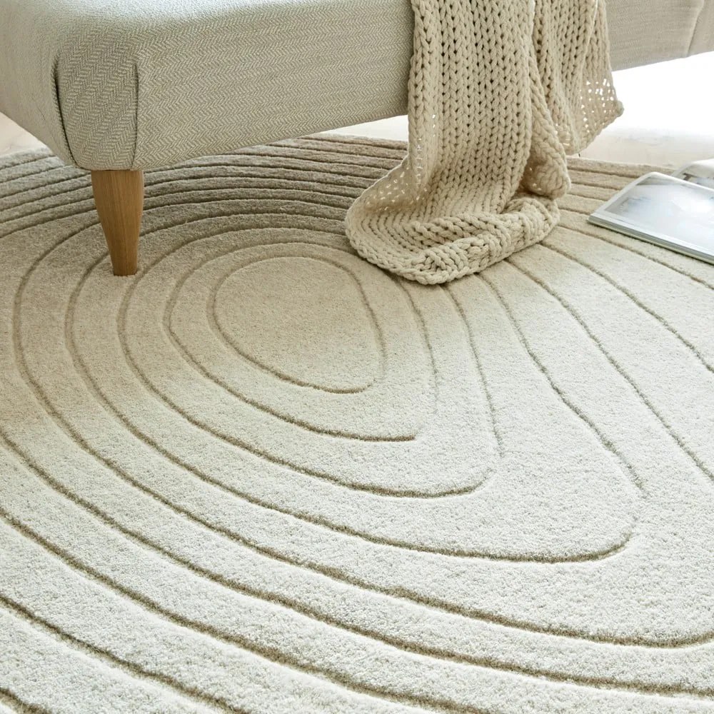 Béžový vlněný koberec 200x290 cm Puddle Wool – Flair Rugs