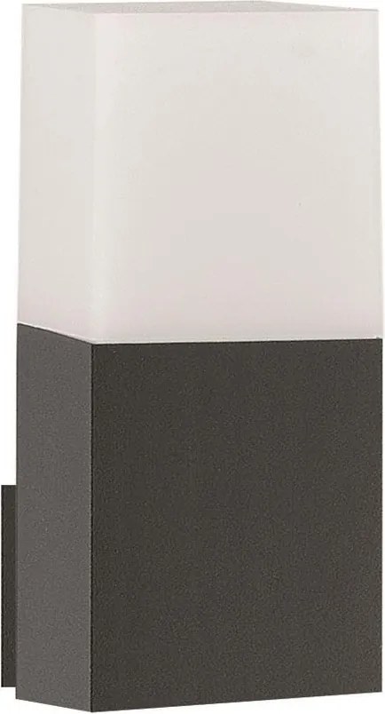 NV 713412 Venkovní nástěnné svítidlo STICK tmavě šedý hliník bílý akryl E27 1x12W 220-240V IP54 bez žárovky - NOVA LUCE