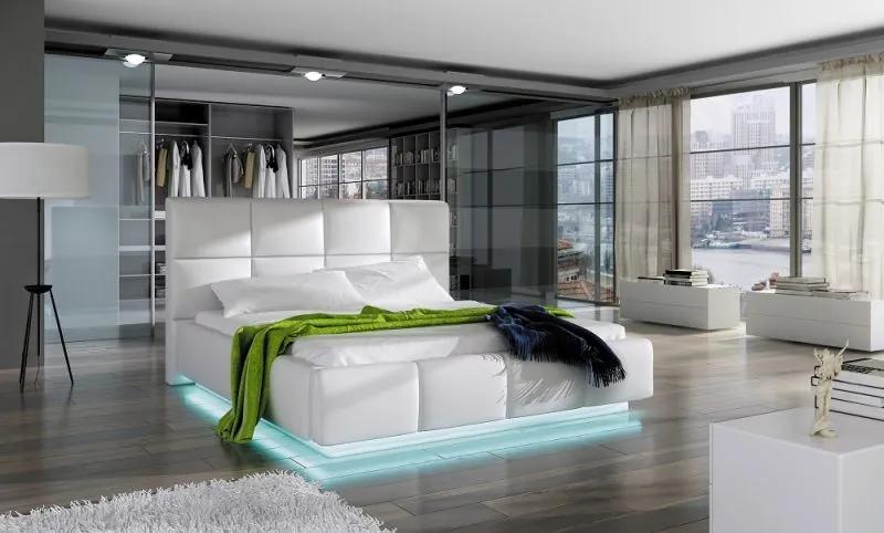 Manželská postel Asti - 160 x 200 cm - eko kůže