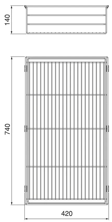 EMUCA Drátěný koš do rámu Quartz – titan Šířka rámu (mm): 900