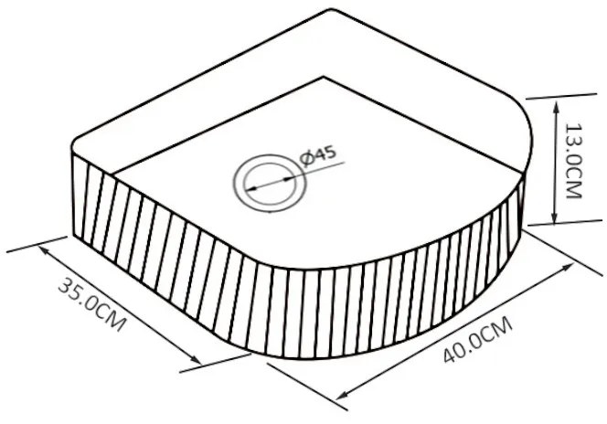BPS-koupelny Keramické umyvadlo na desku HYD-FO-BL-400 40x35 cm, černé lesklé