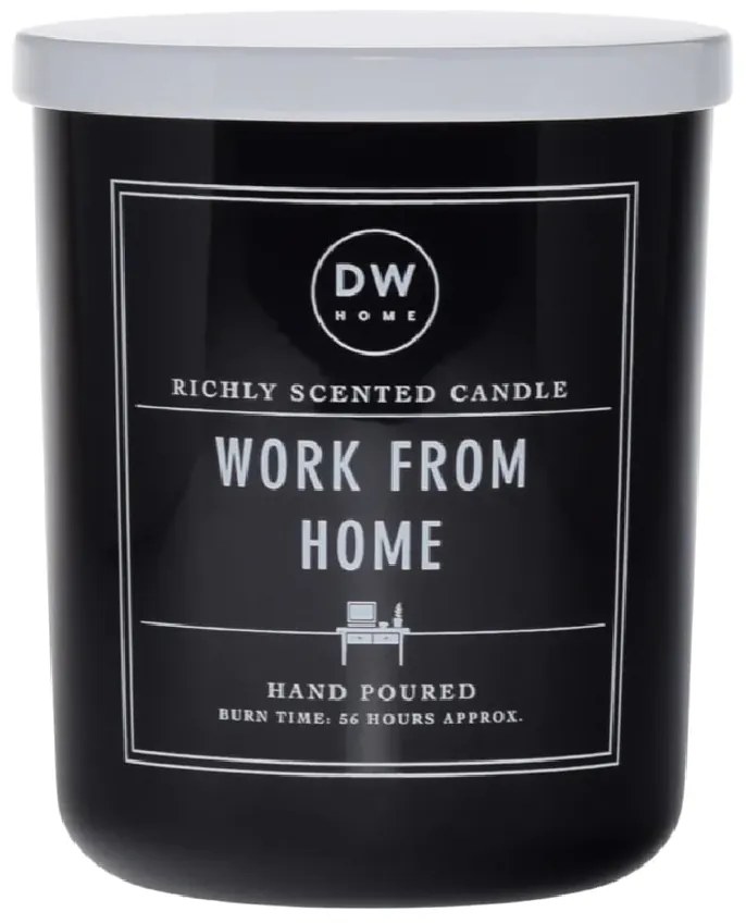 dw HOME Vonná svíčka ve skle Work From Home 434 g, černá barva, sklo, kov, vosk