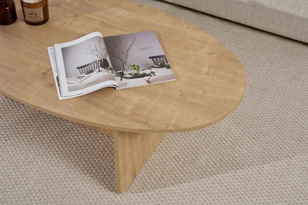 Designový konferenční stolek Wealote 120 cm vzor dub