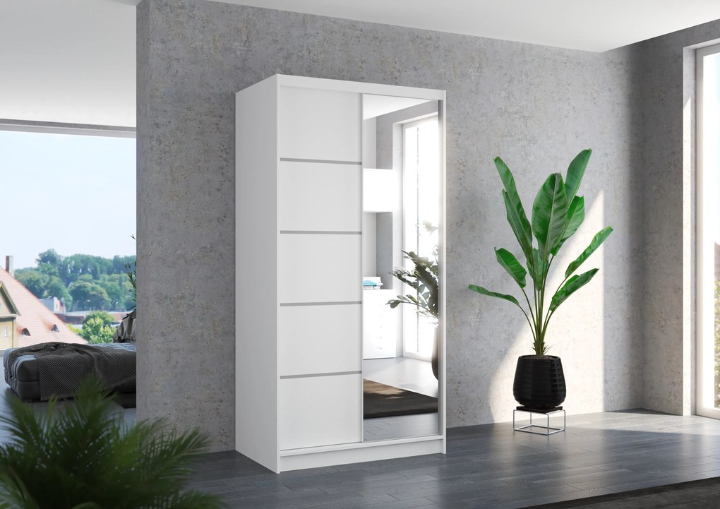ADRK Furniture Posuvná skříň se zrcadlem ORLANDO 100 ADRK-SW-ORL-W-100