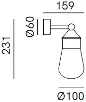 Il Fanale Drop mini, nástěnné svítidlo, 1xE14 max 10W, staromosaz, prům. 10cm, IP65