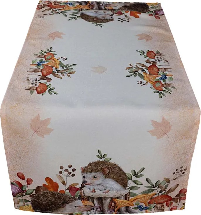 Ubrus Ježci v podzimním lese 40 × 90 cm