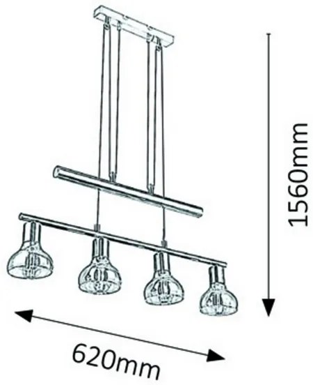 Rabalux 5551 - Lustr na lanku HOLLY 4xE14/40W/230V zlatá