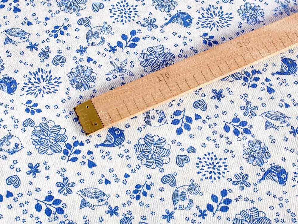 Biante Dekorační povlak na polštář s lemem Leona LN-082 Modrý lidový vzor 30 x 50 cm