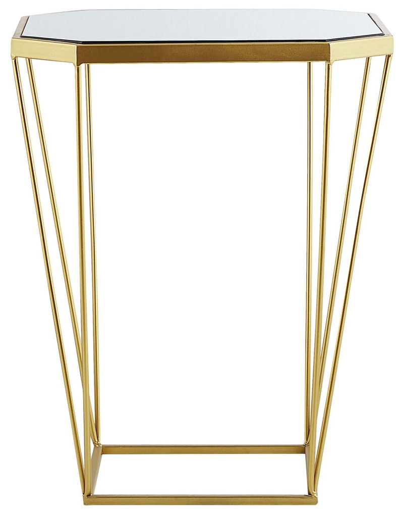 Sada dvou zlatých odkládacích stolků se zrcadlovou deskou SIERRA Beliani