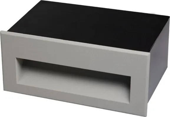 KHL K60100.01.WR.BK-BK.ST.8.30 Zápustné venkovní nástěnné svítidlo MAILBOx černé LED 3,8W 3000K 137x87mm hranaté - KOHL-Lighting (starý kód: KHL K52100.BK)