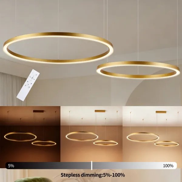 Brilagi - LED Stmívatelný lustr na lanku PORTOFINO LED/98W/230V zlatá +DO