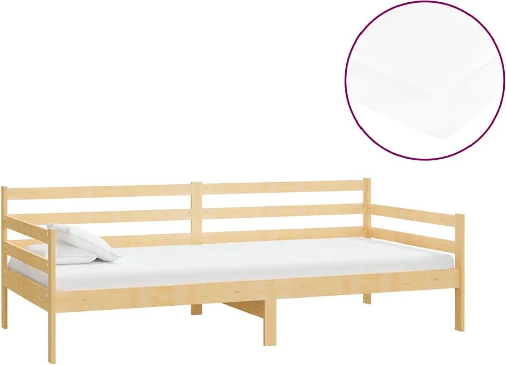 Válenda s matrací 90 x 200 cm masivní borové dřevo 3083599