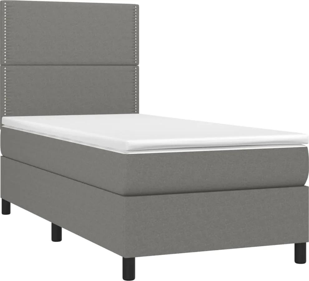 vidaXL Box spring postel s matrací 80 x 200 cm textil [3141651] Barva: tmavě hnědá