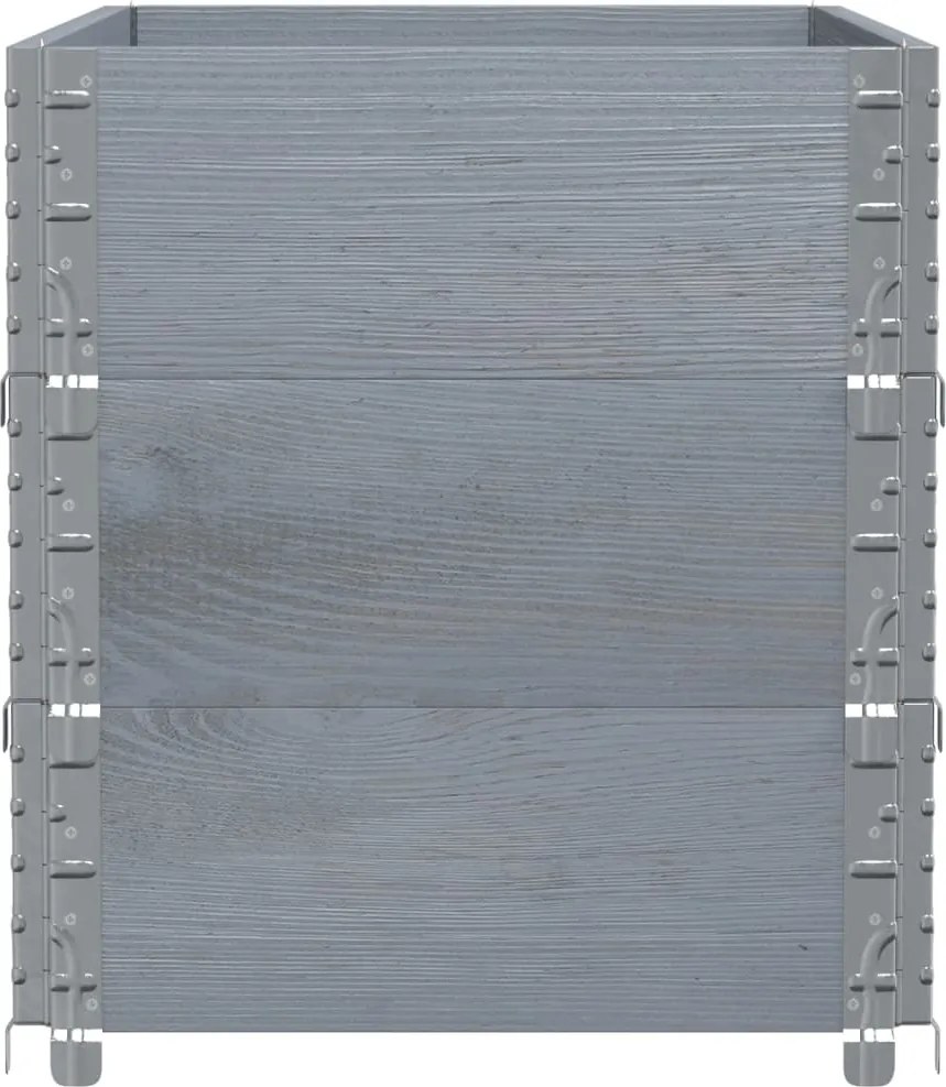 Zahradní truhlík šedý 100 x 50 cm masivní borové dřevo 3295429