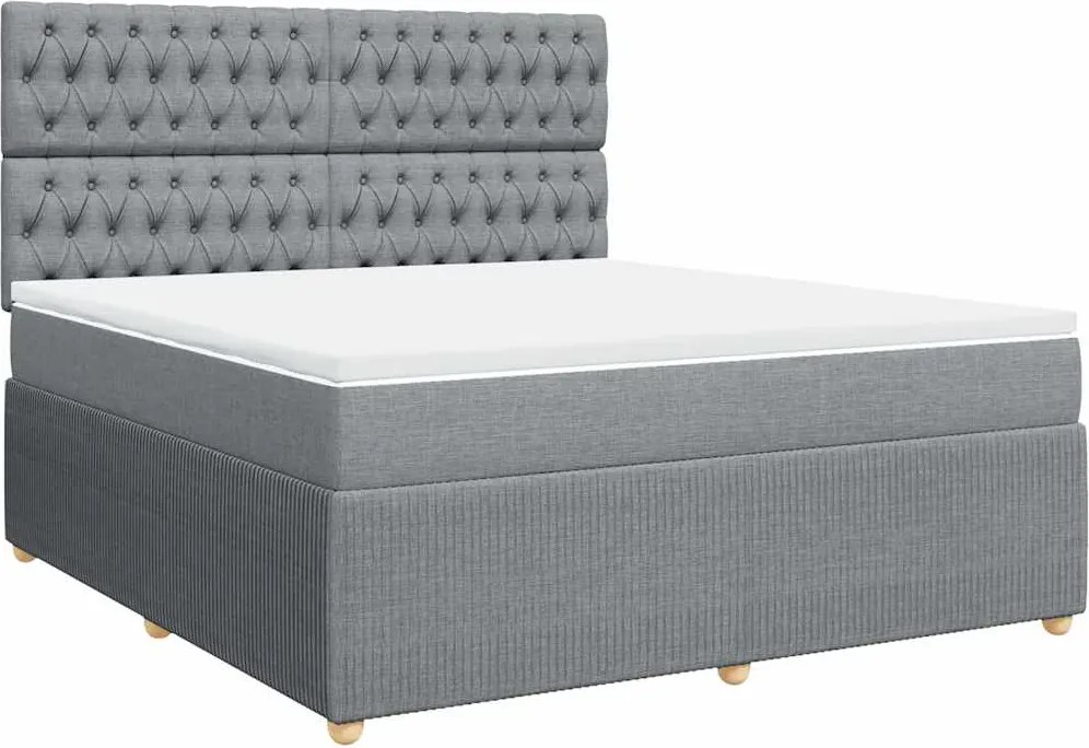 Box spring postel s matrací světle šedá 180 x 200 cm textil 3292142