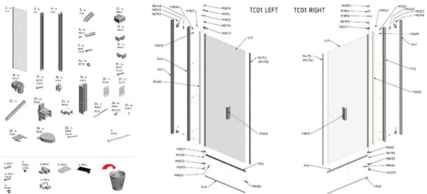 TCO1+TCO1 - ND Dveřní díl TCO 1000/2000 LH/ČS r.2011 ND02-0513-00-02