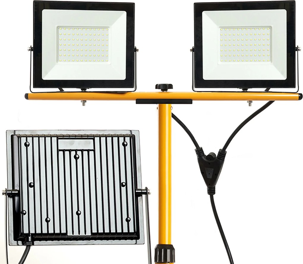 Toolight Rea, Halogen LED budowlany na statywie RSL005-2x50N, OSW-10204