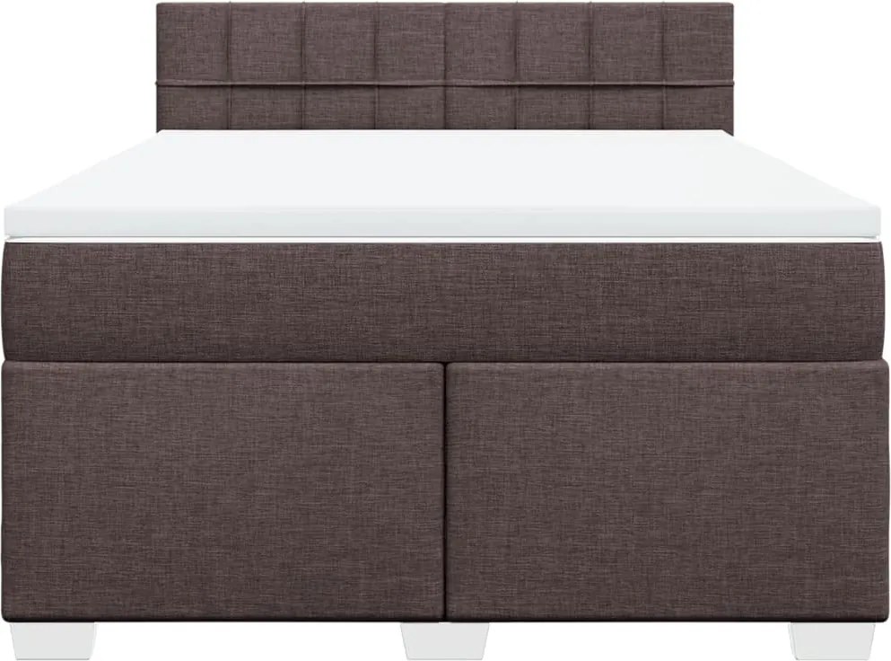 Box spring postel s matrací tmavě hnědá 140x190 cm textil 3285886