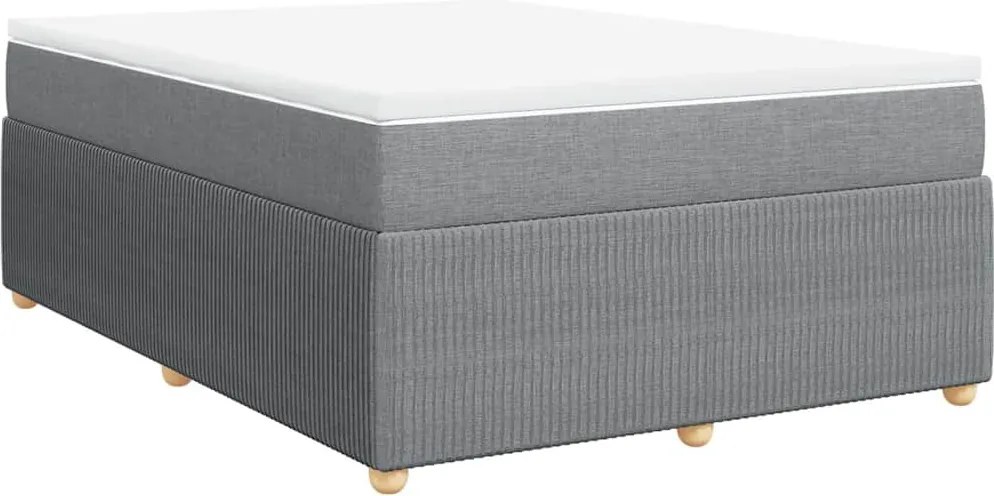 Box spring postel s matrací světle šedá 140 x 200 cm textil 3285574