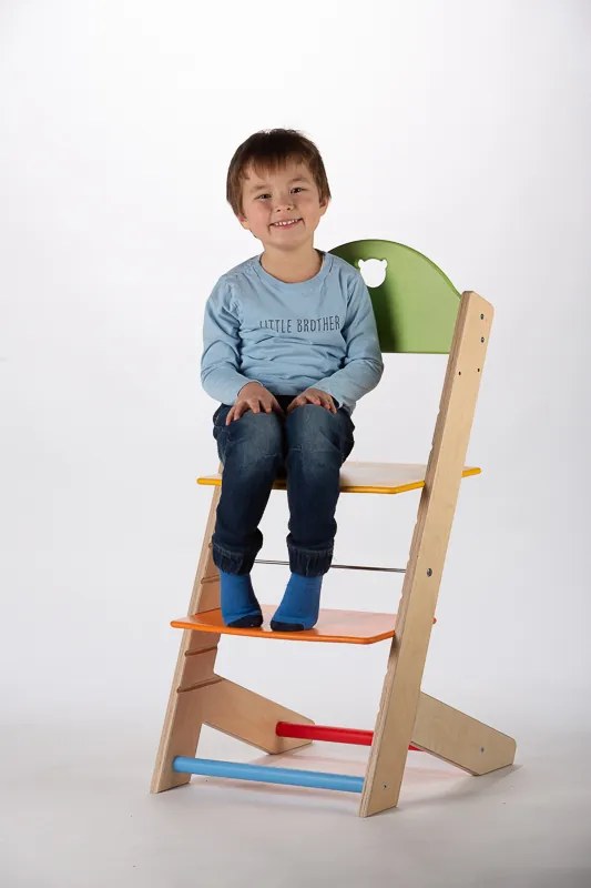 Lucas Wood Style rostoucí židle MIXLE -  bílá/kaštan rostoucí židle MIXLE: Srdíčko