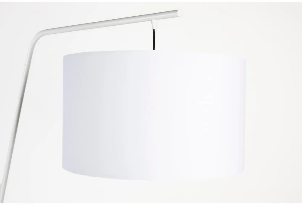 Bílá stojací lampa s textilním stínidlem (výška 220 cm) Martine – White Label