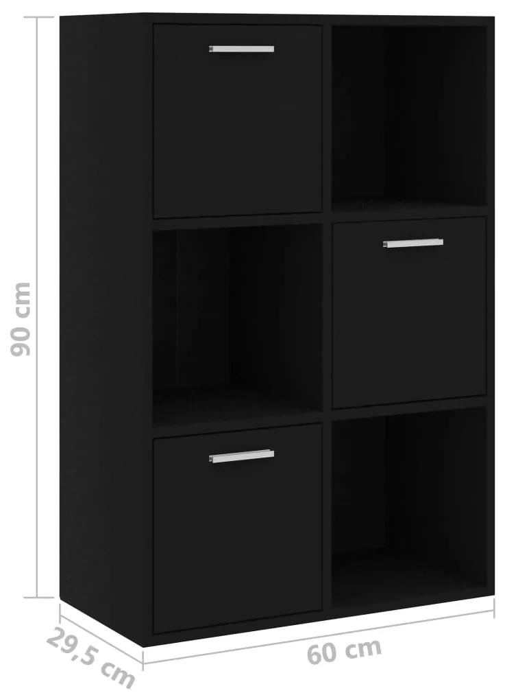 Úložná skříňka černá 60 x 29,5 x 90 cm dřevotříska