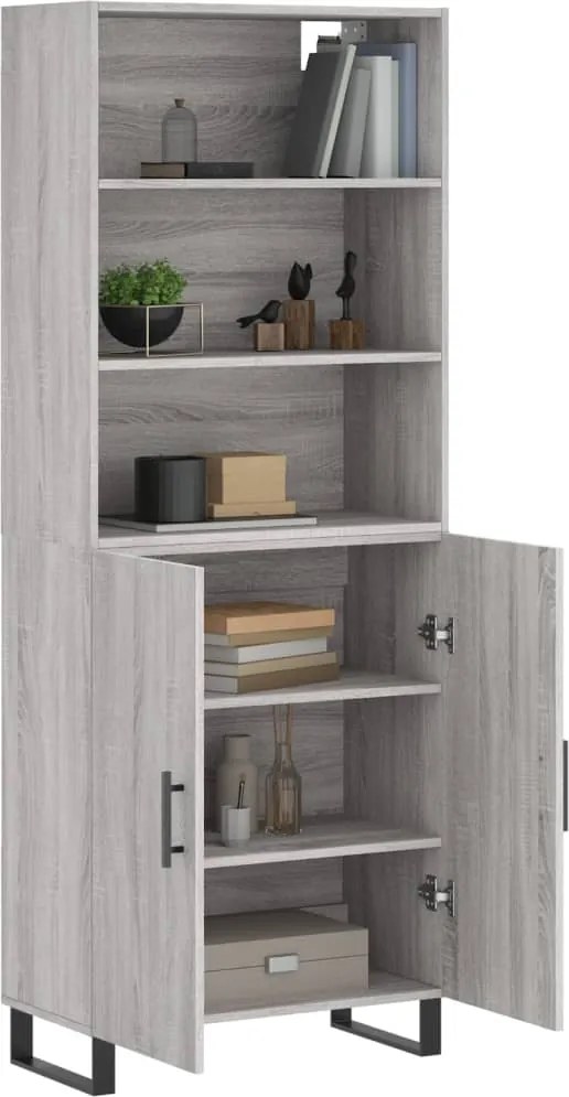 Skříň highboard šedá sonoma 69,5 x 34 x 180 cm kompozitní dřevo 3189283