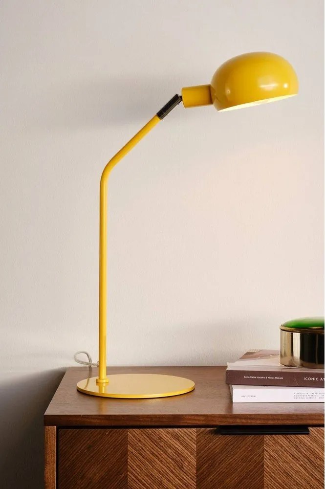 Žlutá ocelová stolní lampa s ohybatelnou konstrukcí (výška 59 cm) Lincon – Jotex